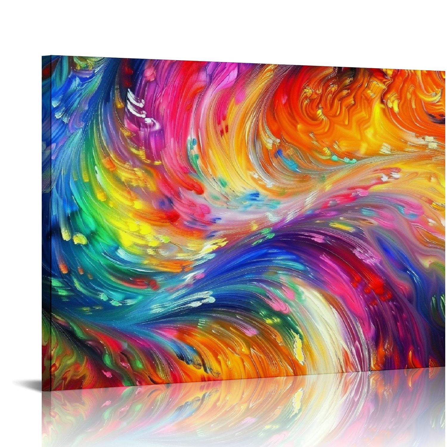 COMIO Abstract Colorful Wall Art Rainbow Canvas Wall Decor Bright ...