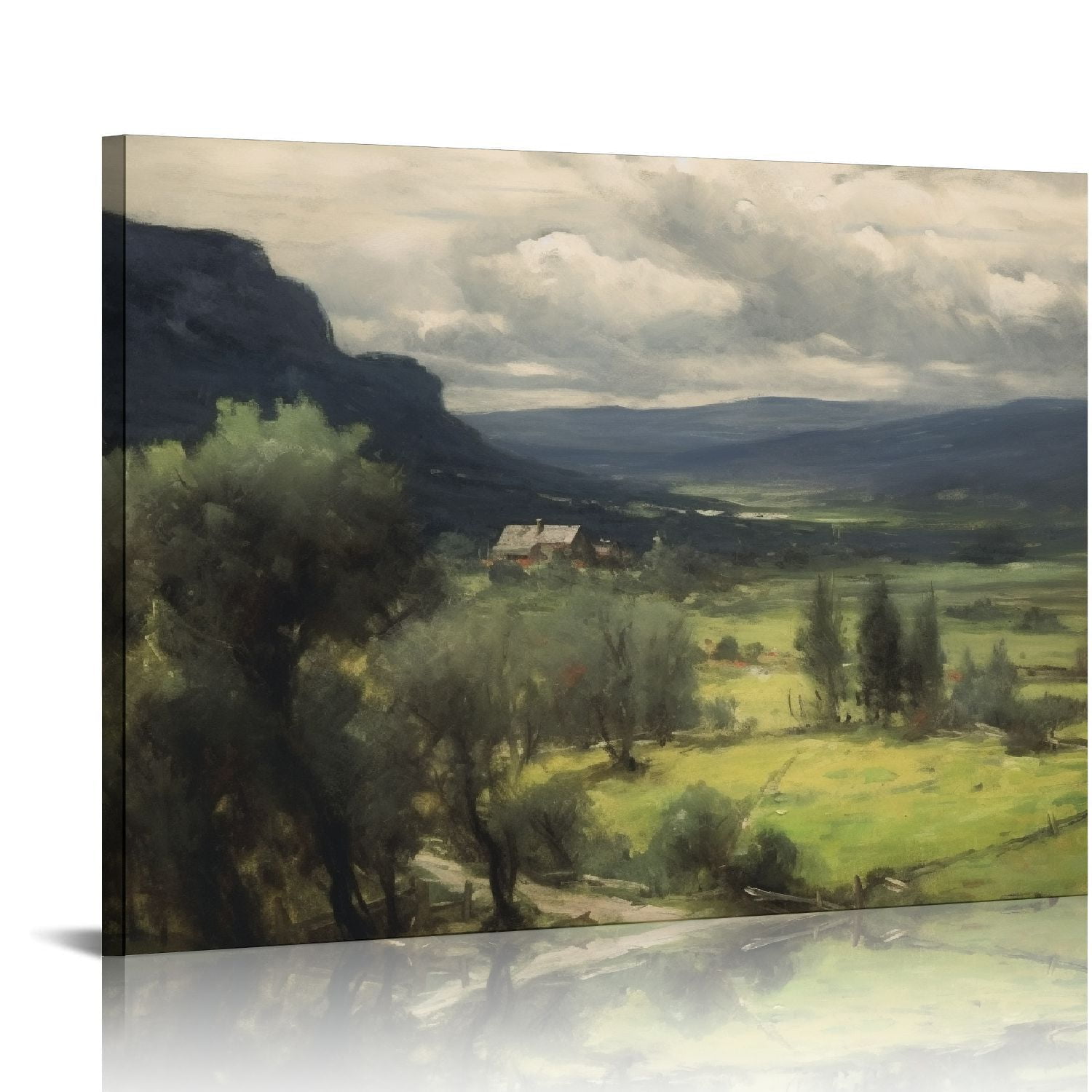 COMIO Abstract Landscape Canvas Wall Art for Living Room Vintage ...