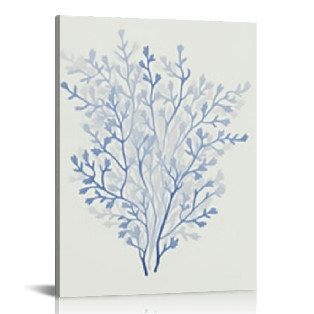 COMIO Abstract Matisse Blue Plant Leaves Canvas Wall Art Poster Print ...