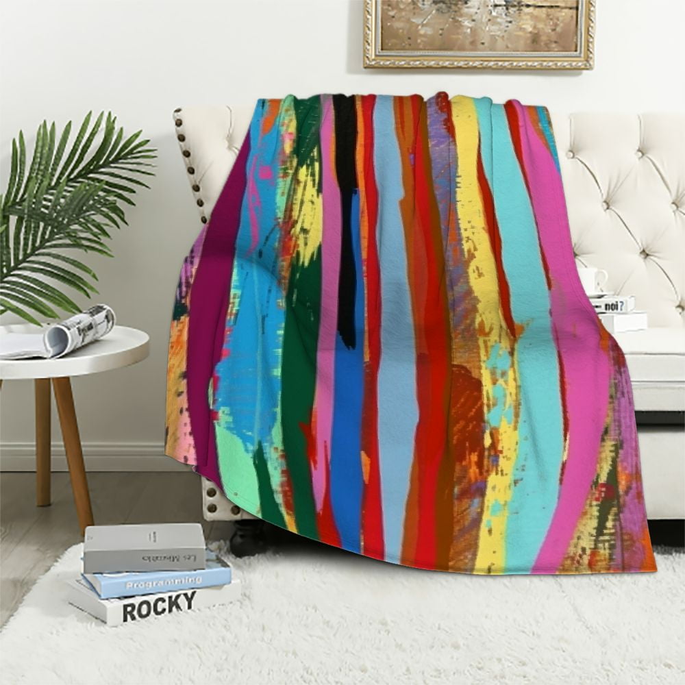 COMIO Abstract Multicolored Expressionist Work of Art Vibrant Rainbow ...