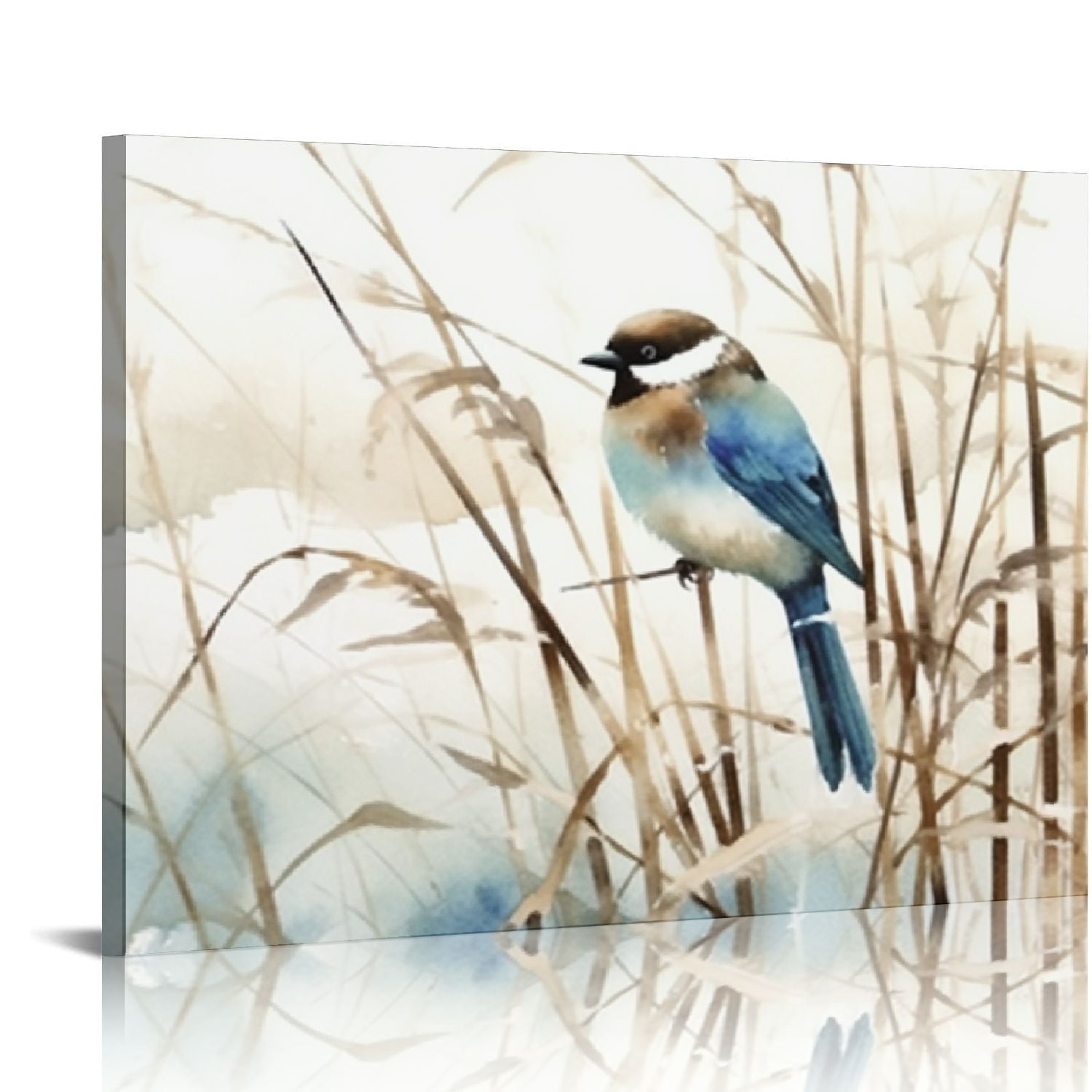 COMIO Abstract Picture Bird Wall Art: Animal Birds on Reed Watercolor ...