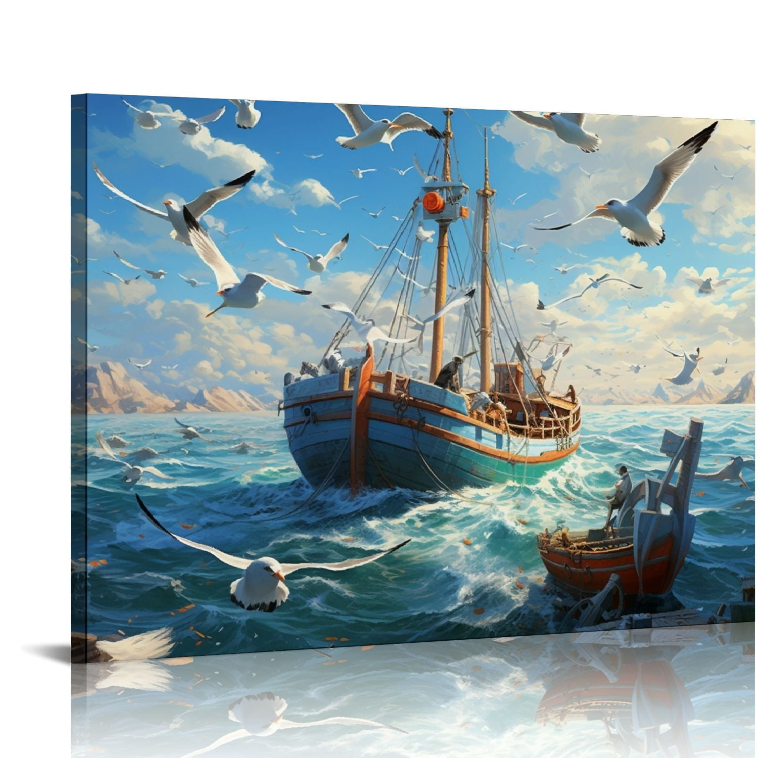COMIO Abstract Sailboat Painting 3D Modern Oil Paintings on Canvas ...