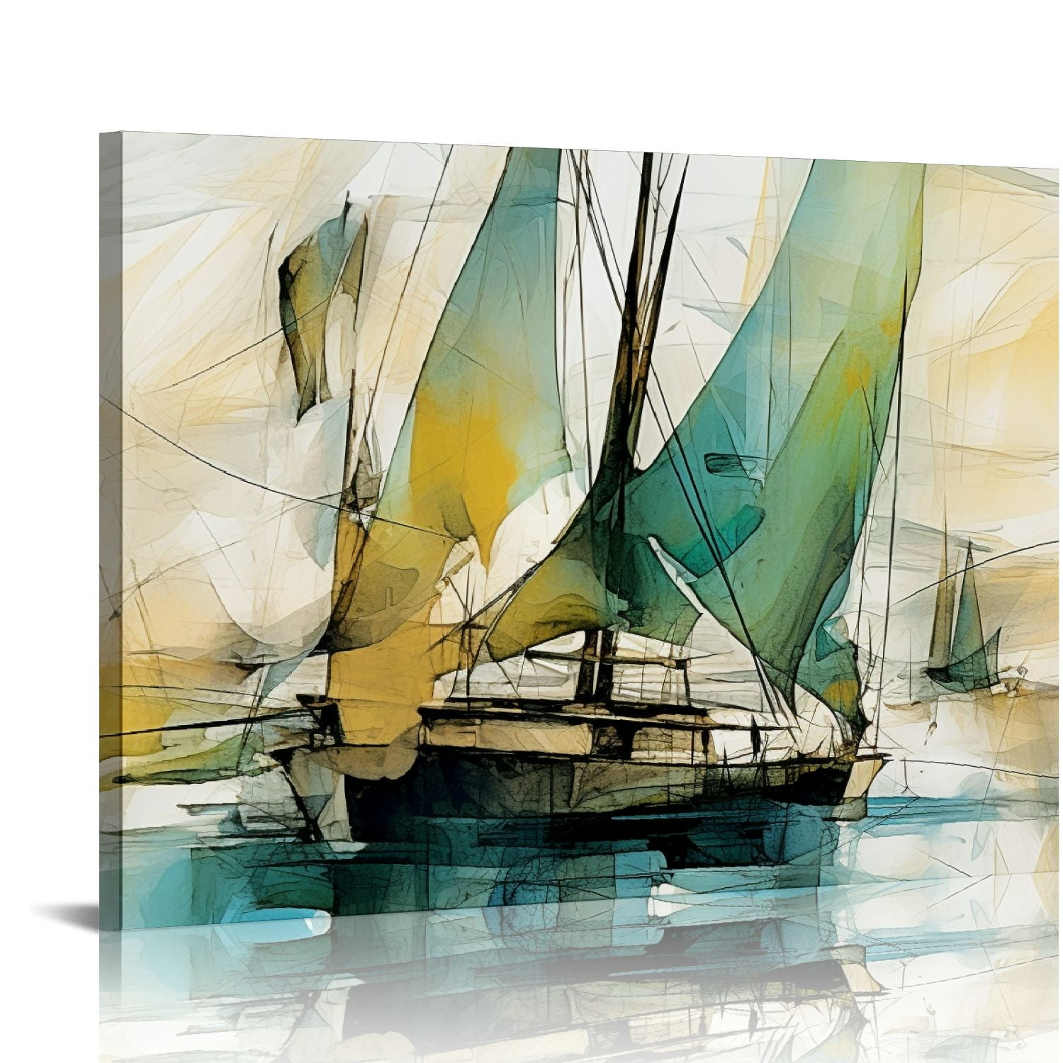 COMIO Abstract Sailing Canvas Wall Art, Proudly Made in USA - Walmart.com