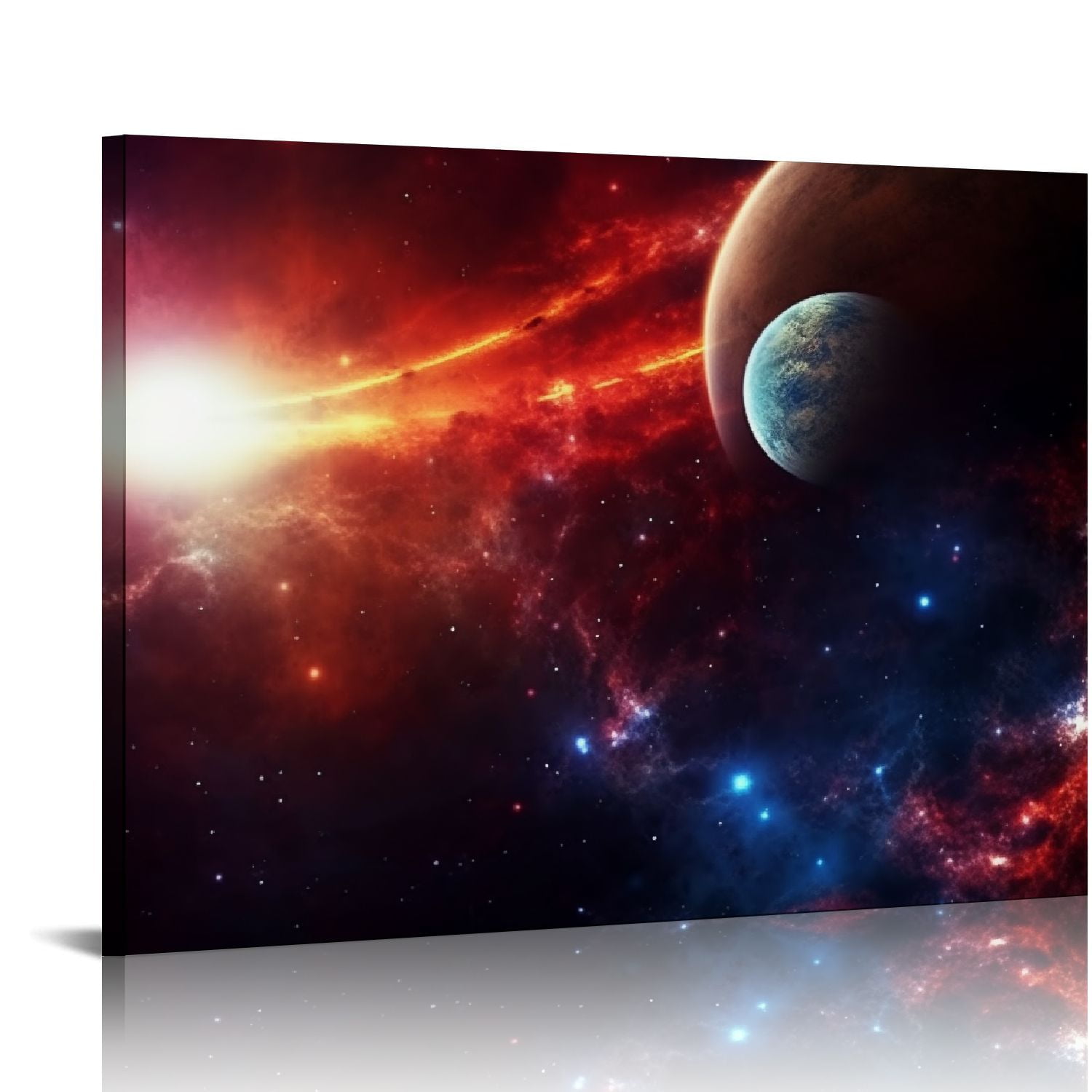 COMIO Abstract Space Canvas Wall Art Planets in Outer Space Artwork ...