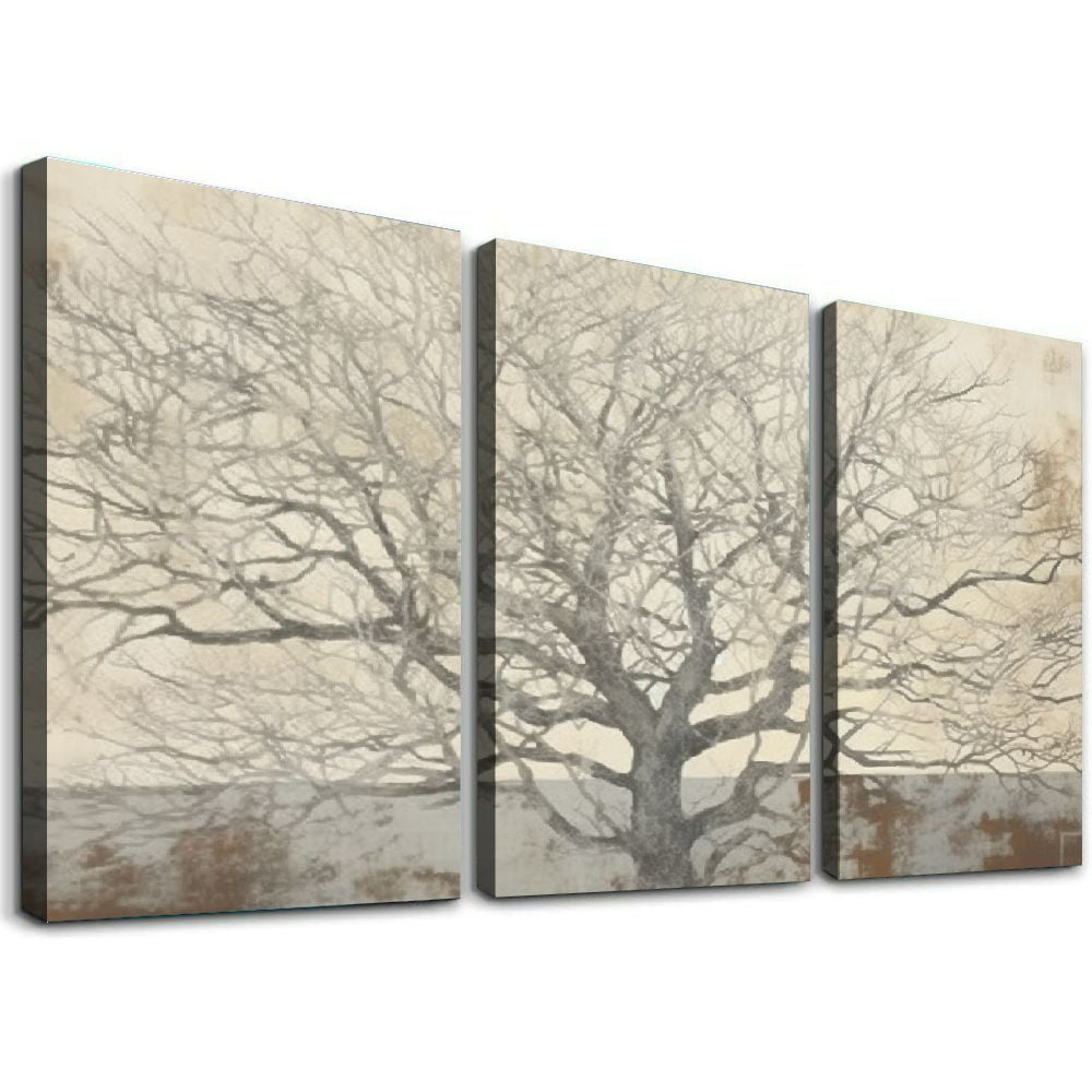 COMIO Abstract Tree Canvas Wall Art: Large White Shadow Tree Picture ...