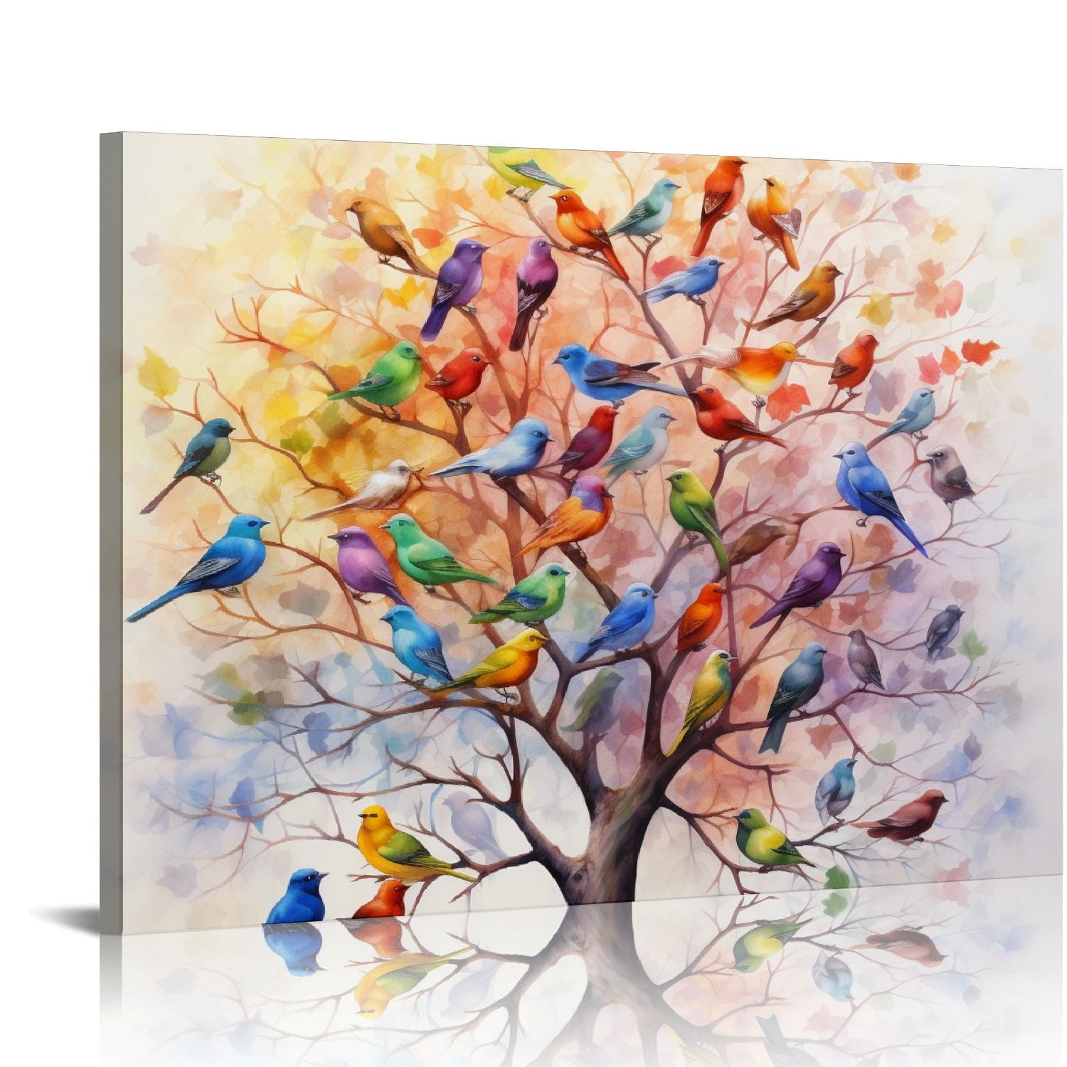 COMIO Abstract Tree Wall Art Colorful Tree Canvas Wall Art the Pictures ...