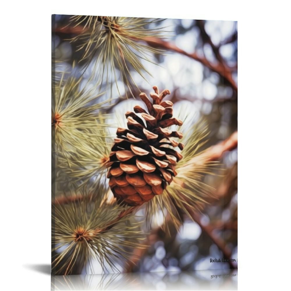 COMIO Abstract Wall Decor Painting on Canvas Autumn Pine Cones Canvas ...