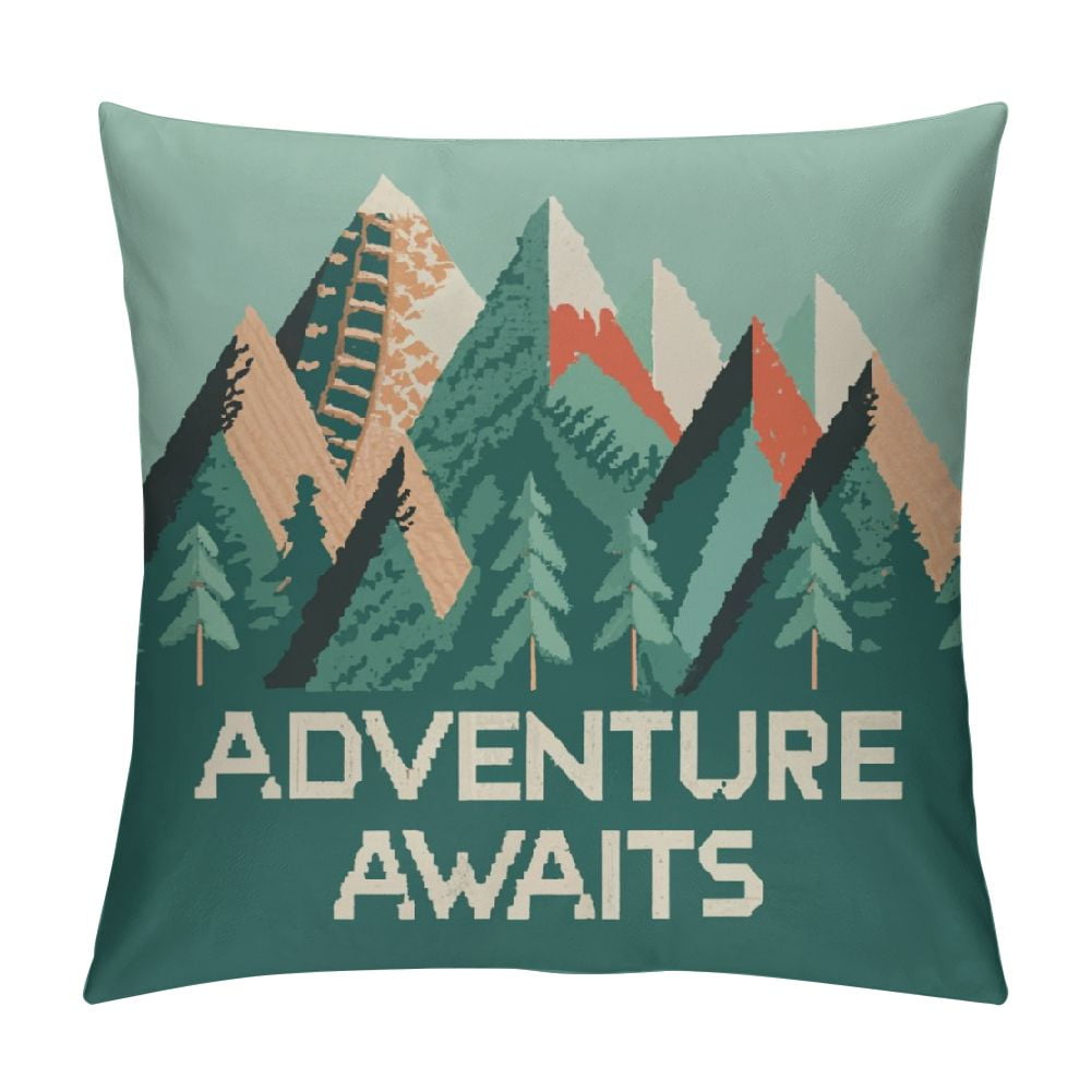 COMIO Adventure Awaits Throw Pillow Cover with Arrows Let’s Go to The ...