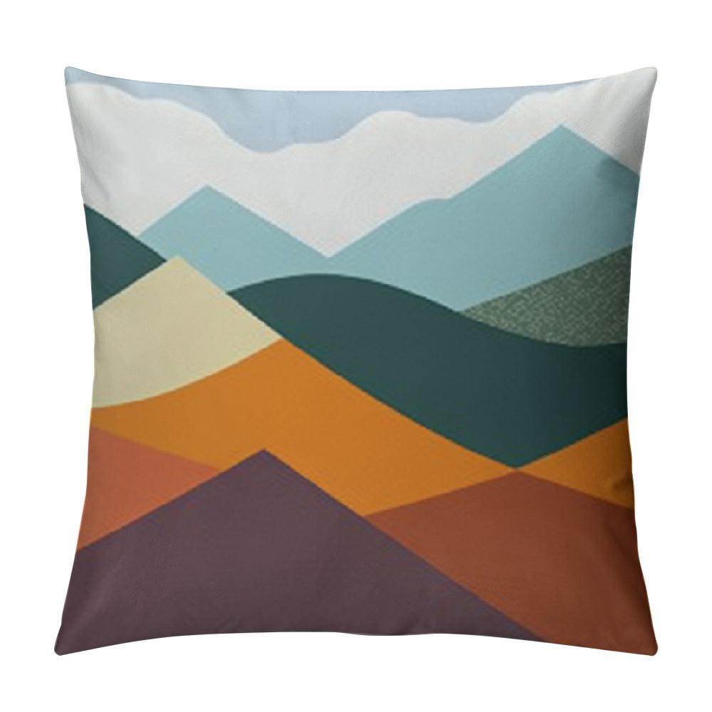 COMIO Adventure Camper Kids Room Rainbow Sun Mountain Throw Pillow ...