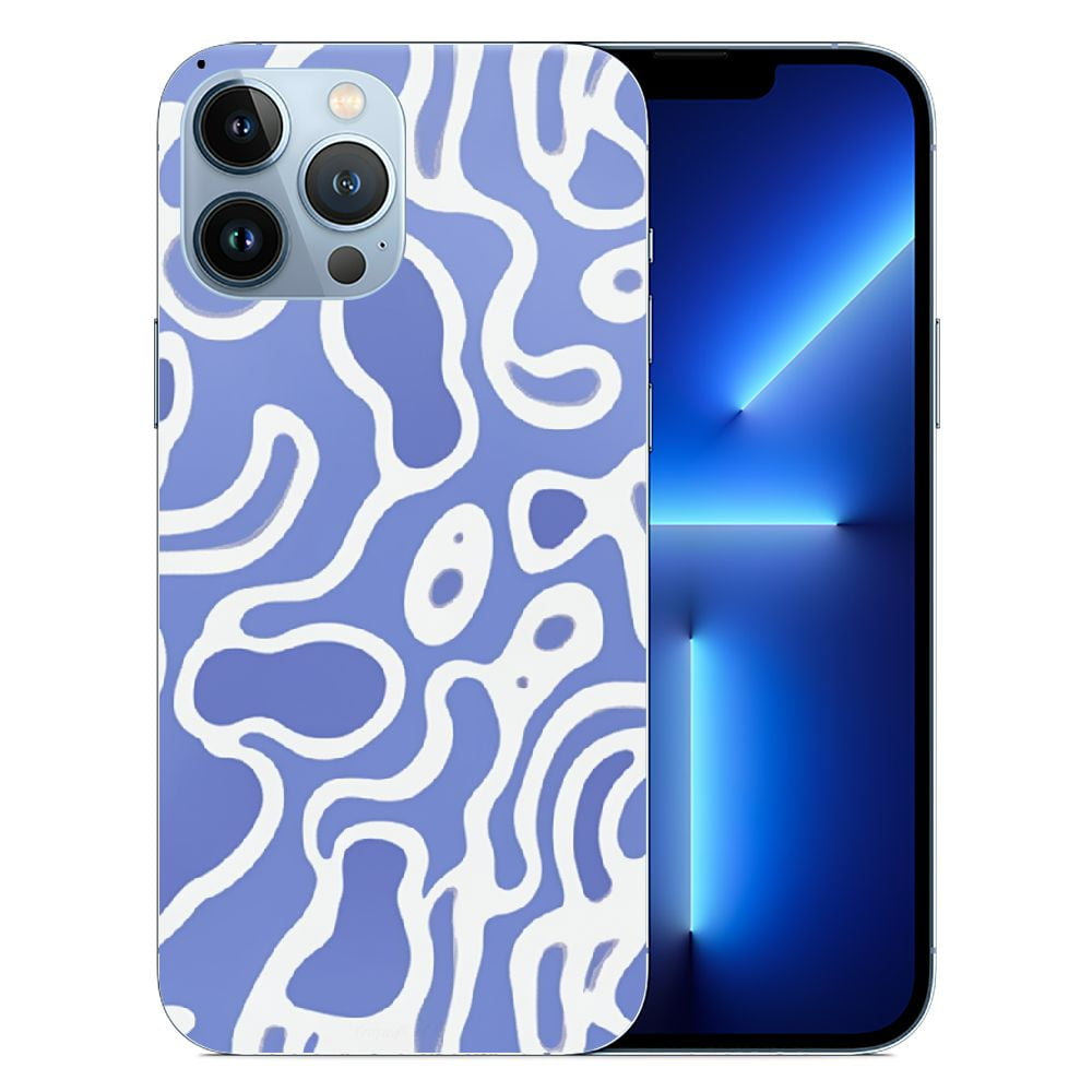 COMIO Aesthetic Blue Trippy Smile Face Case Compatible with iPhone 14 ...