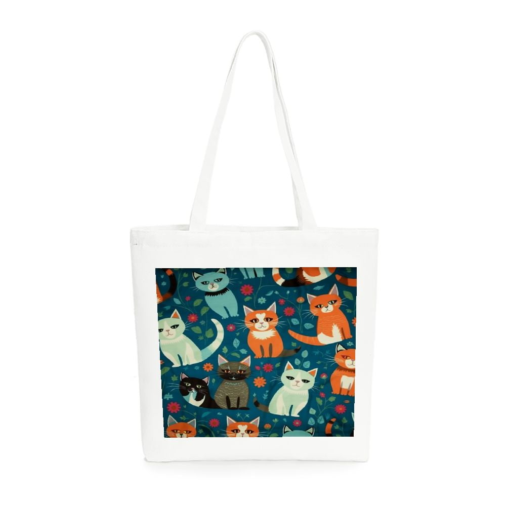 COMIO Aesthetic Canvas Tote Bag with Cats Cute Animals for Women ...