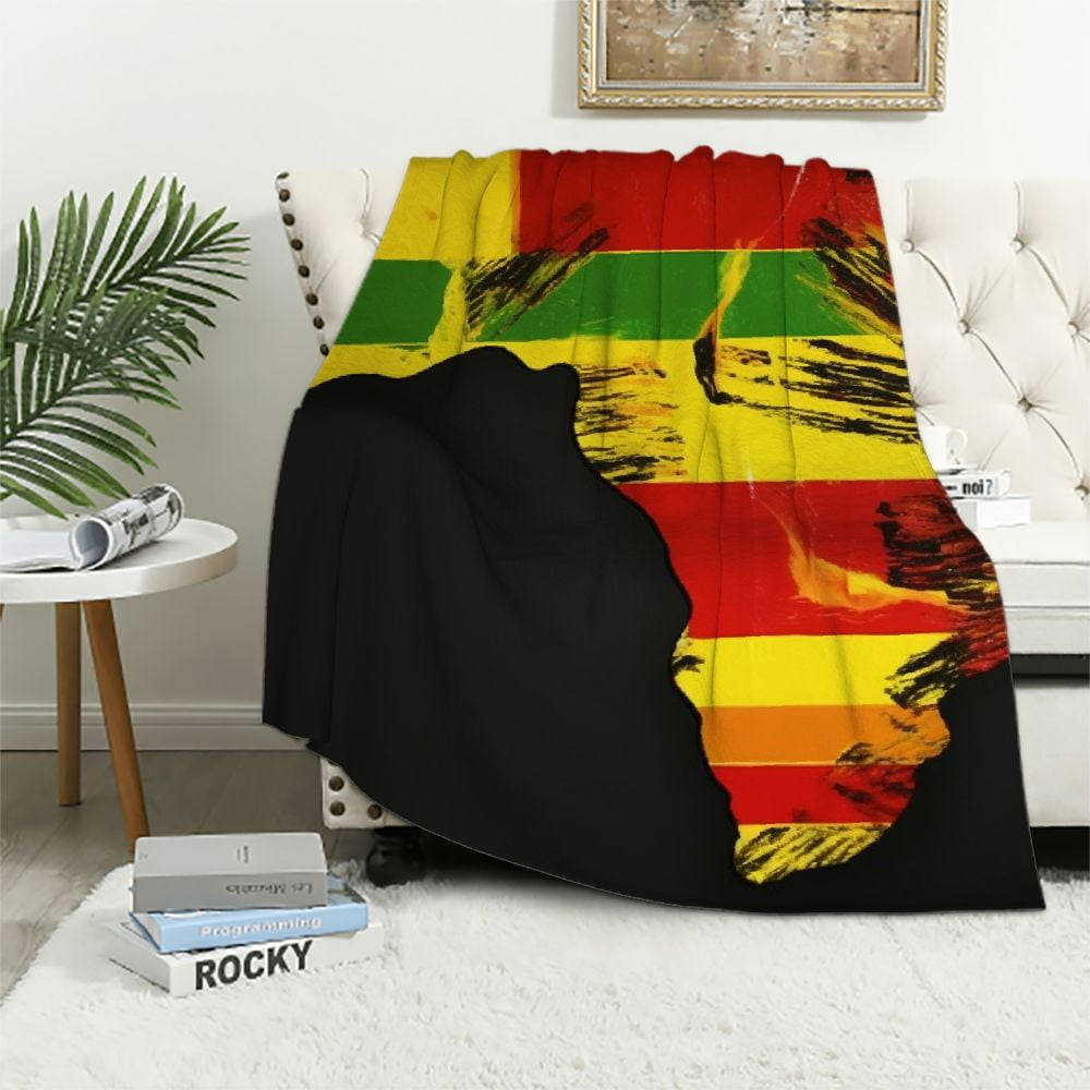 COMIO Africa Map Reggae Rasta Black Pride Blankets, Throw Blankets ...