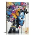 COMIO African American Canvas Wall Art Black Women Wall Art Abstract Wall Art Flower butterfly ...