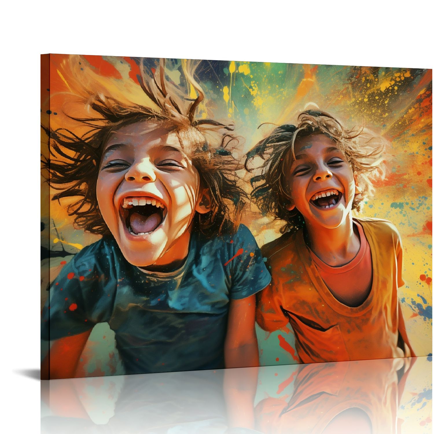 COMIO African American Children Wall Art Aesthetic Wall Art 4 Happy Kids Poster Paintings ...