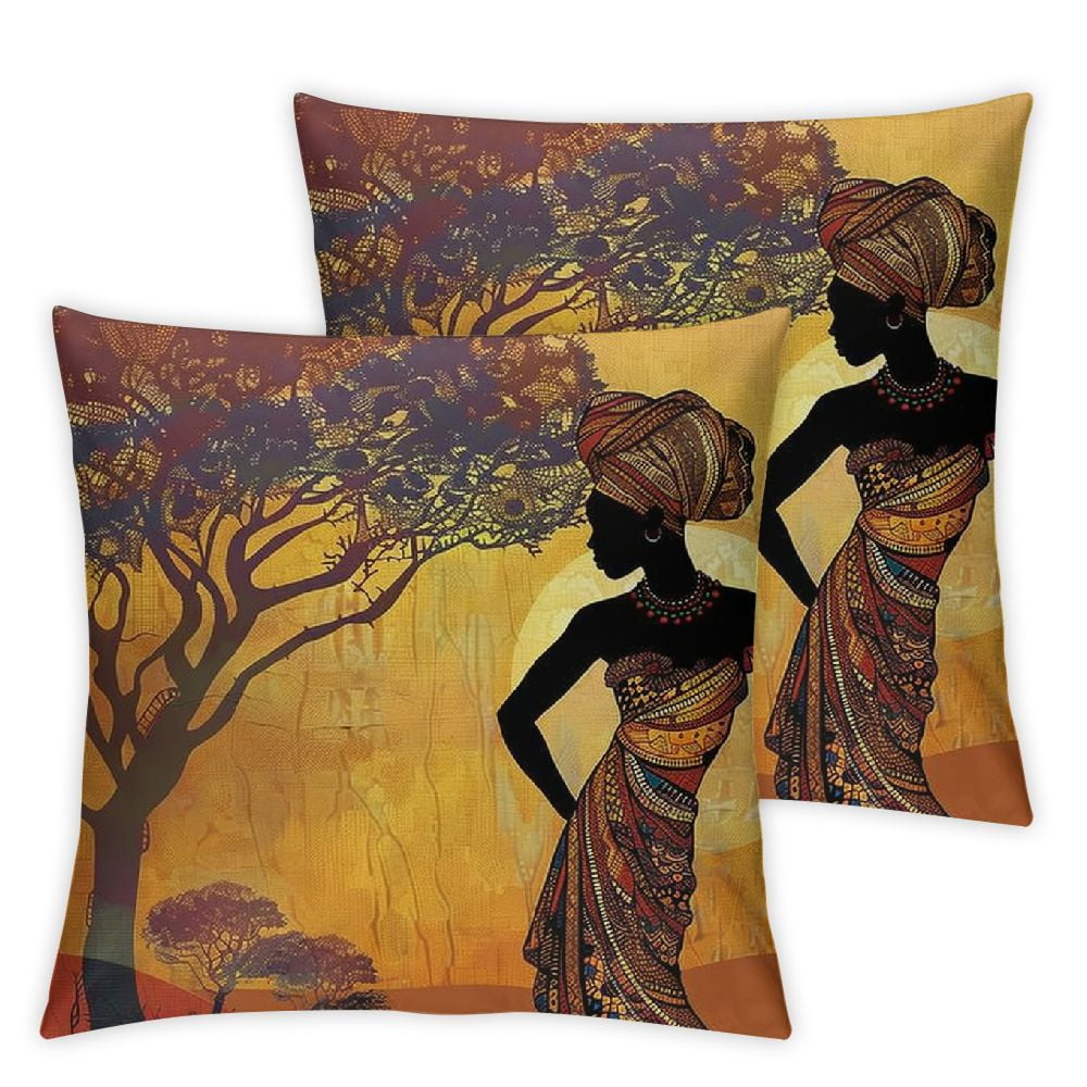 COMIO African Women Pillowcases,Beautiful African Woman in The Sunset ...