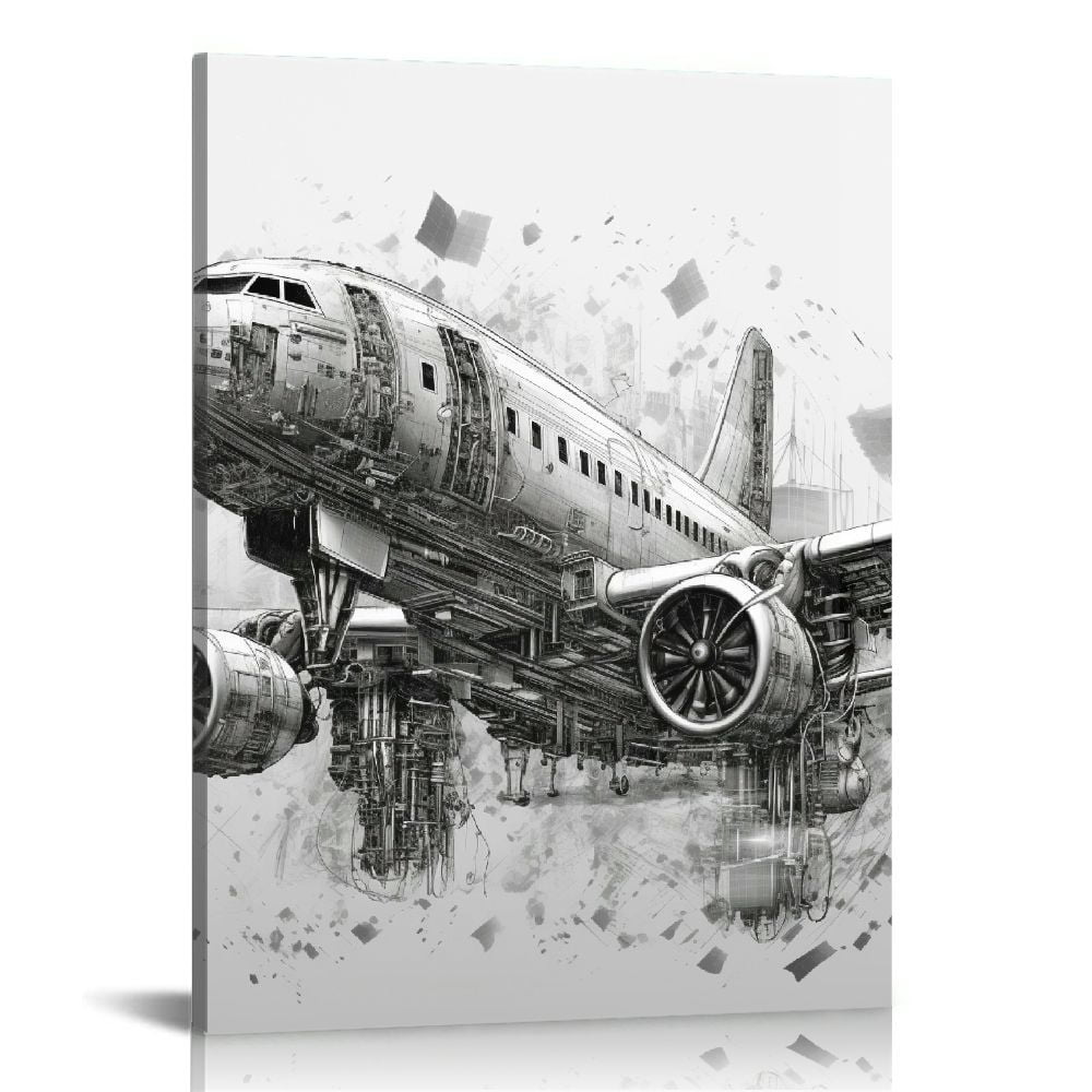 COMIO Aircraft Decor Vintage Fighters Flying Fighter Adornment Framed ...