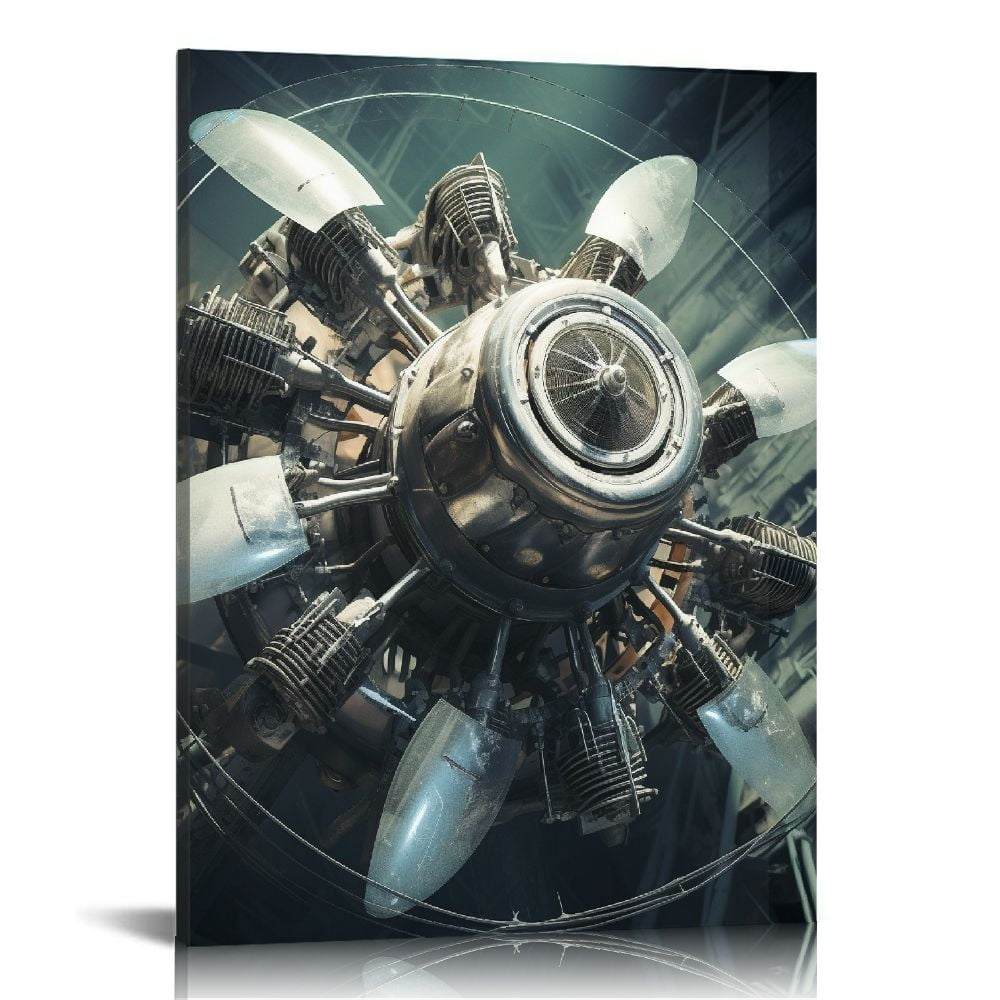 COMIO Airplane Wall Art Vintage Black and white Propeller Aircraft ...