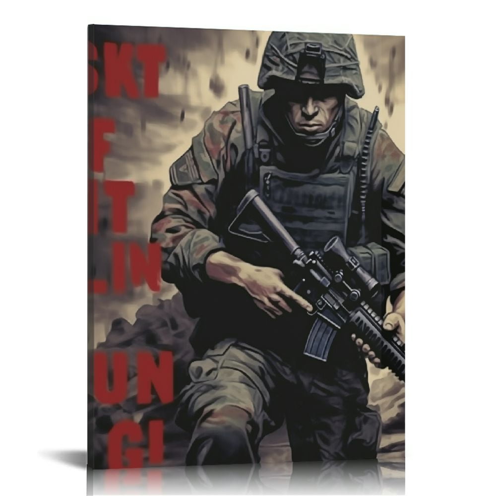 COMIO American Military Army Wall Art Retro Soldiers Motivational Wall ...
