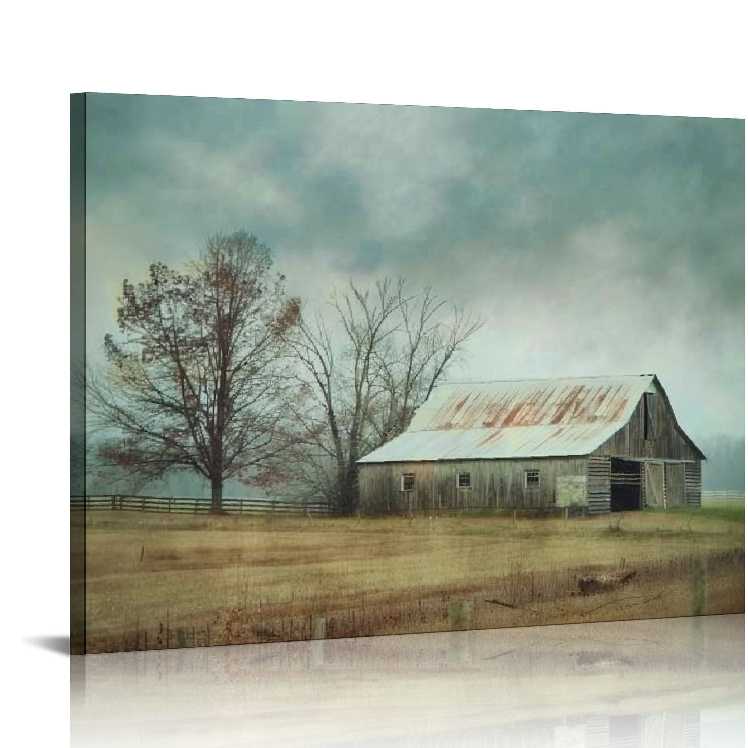 COMIO An Old Gray Barn Canvas Wall Art Ready to hang 20x16 inch ...