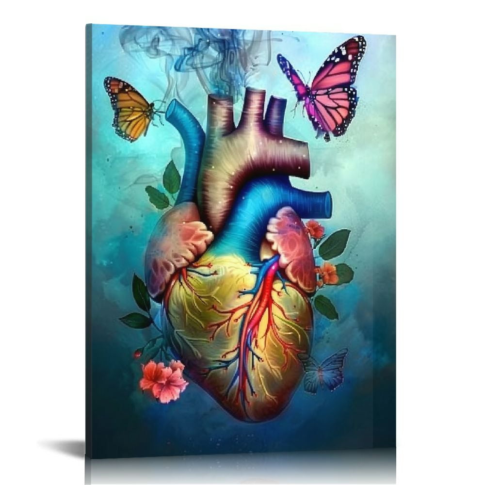 COMIO Anatomy Canvas Wall Art Abstract Organs Human Brain Lungs Heart ...