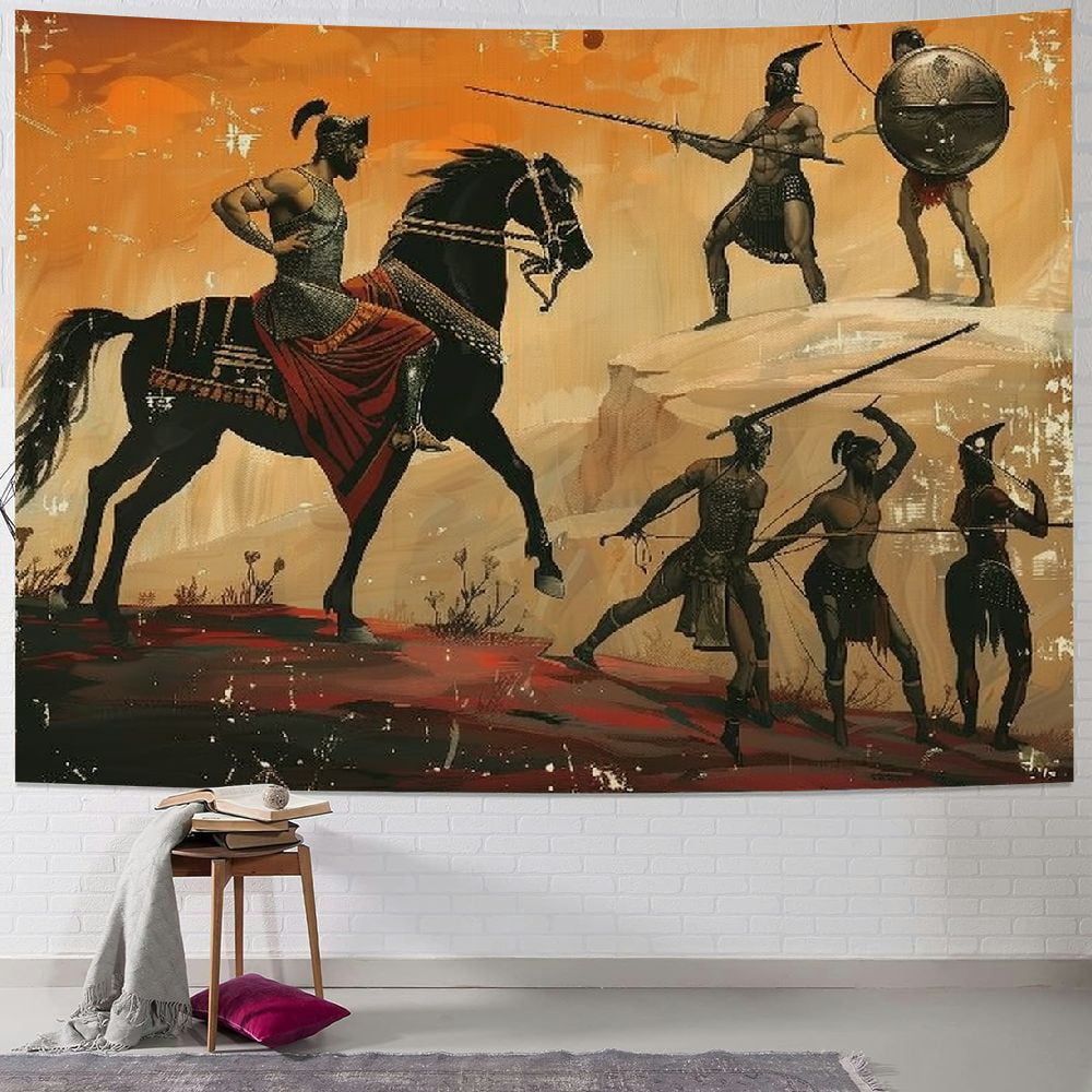 COMIO Ancient Greece Warrior Tapestry, Hunting Centaur Black Figure ...