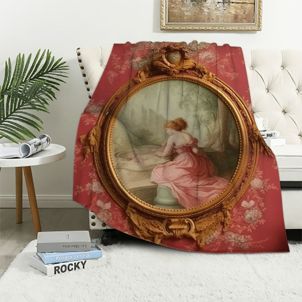 COMIO Ancient Victorian Design in Pastel Tones Throw Bla Super Soft ...