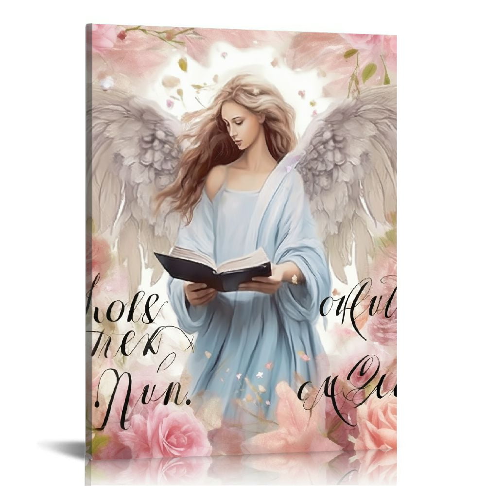 COMIO Angel Wings Canvas Wall Art Scripture Bible Verses Pictures Wall ...