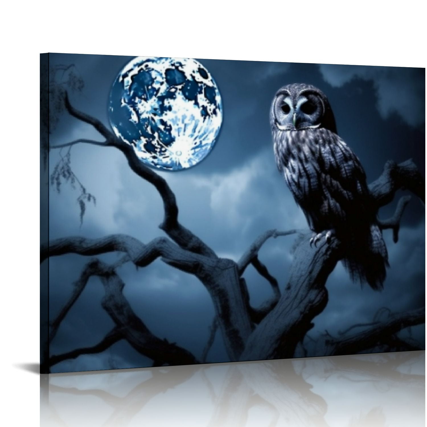 COMIO Animal Canvas Wall Art Owl on the Tree Branch Picture Painting ...