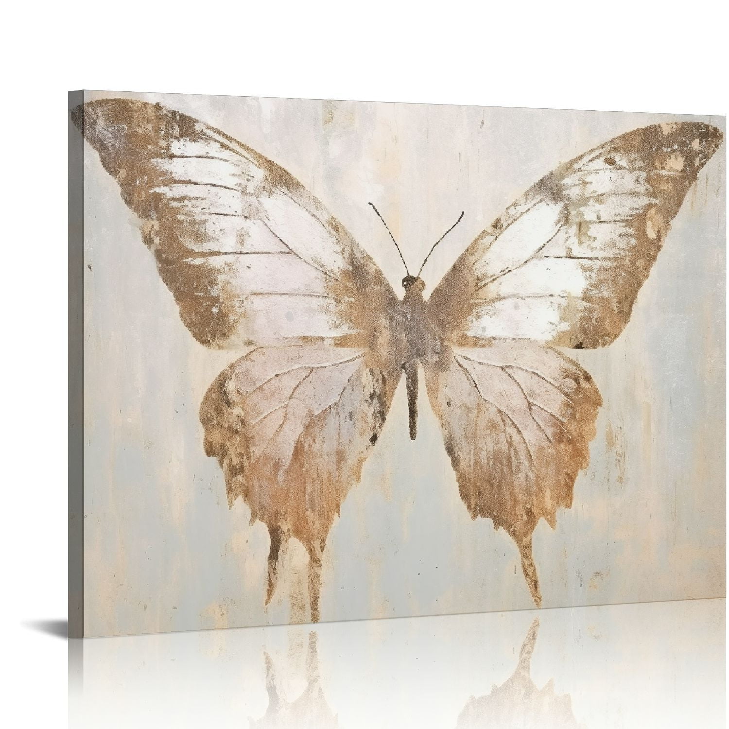 COMIO Animals Wall Art Canvas Prints 'Golden Butterfly Glimmer' Home ...