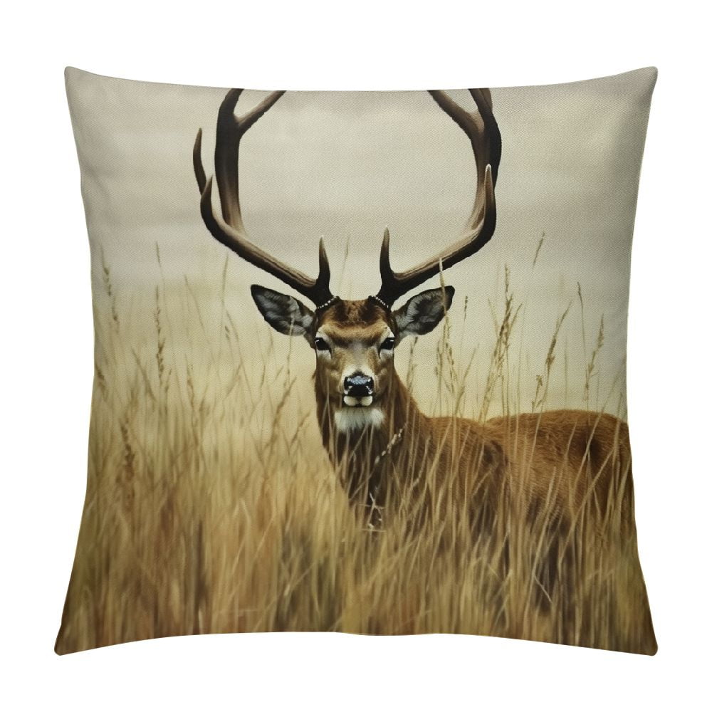 COMIO Antler Throw Pillow Cushion Cover, Whitetail Deer Fawn in ...