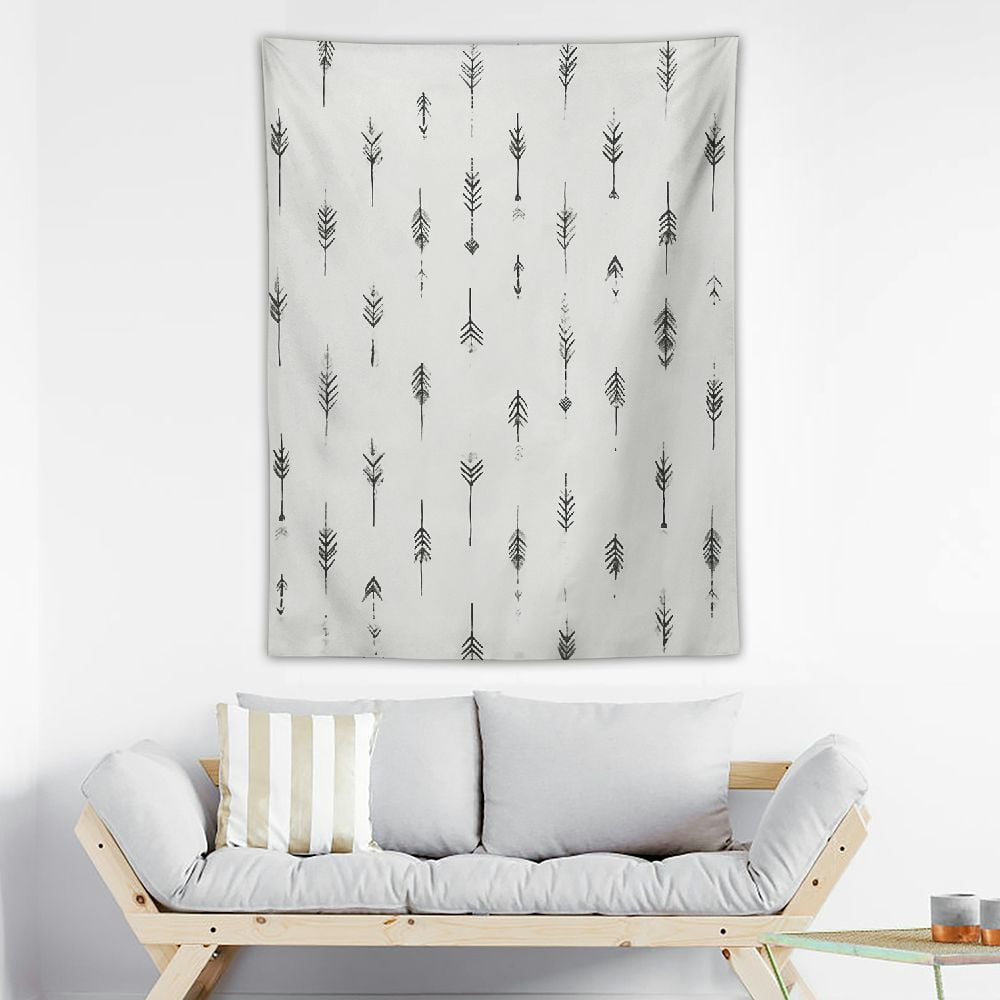 COMIO Arrows Tapestry, Retro Style Pattern Doodle Art Design with ...
