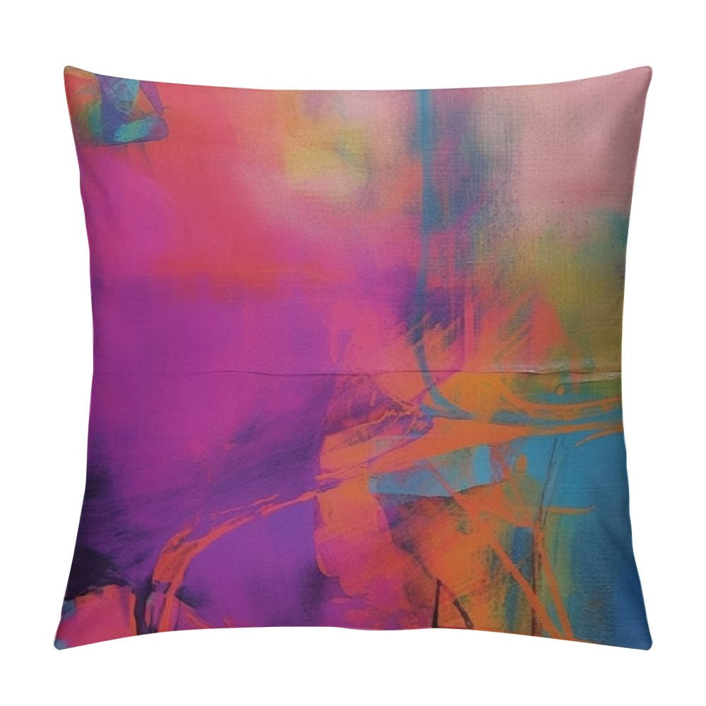 COMIO Art Abstract Throw Pillow Case Cushion Covers Bright Fuchsia ...