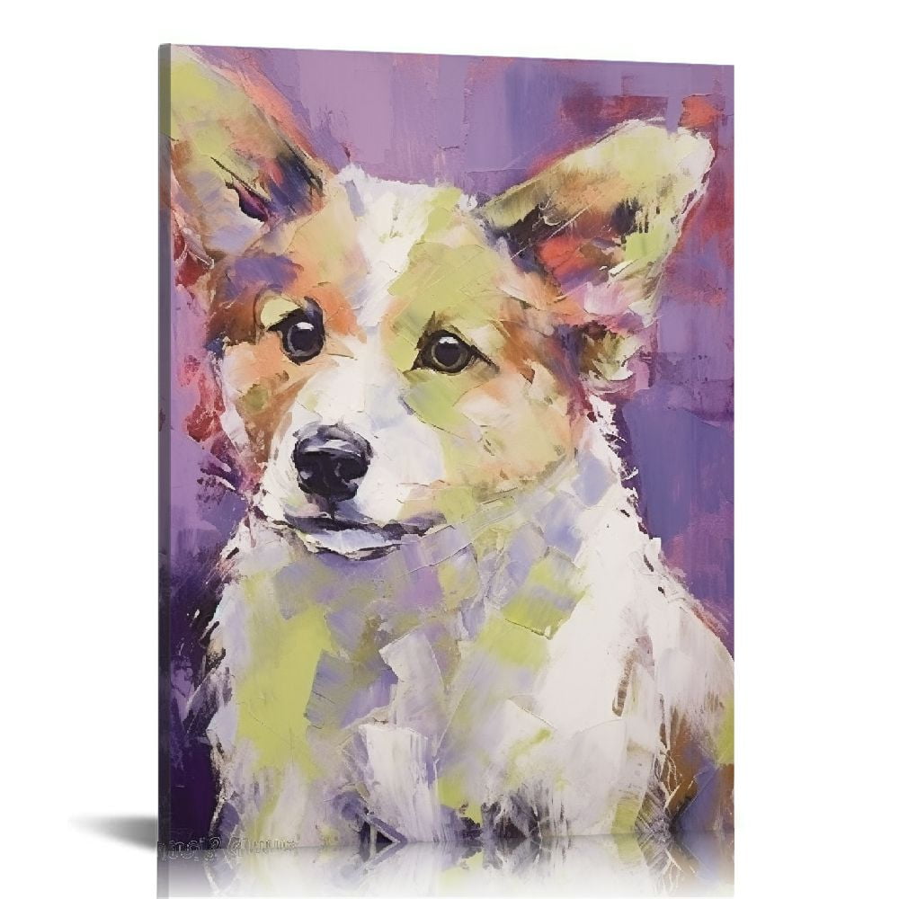 COMIO Art Corgi Canvas Wall Decor for Living Room, Bedroom, Bathroom ...