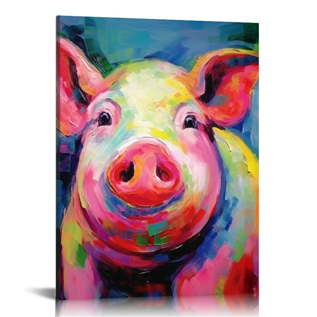 COMIO Art Pig 1 , 16x20-Inch Canvas Wall Art for Living Room Bedroom ...