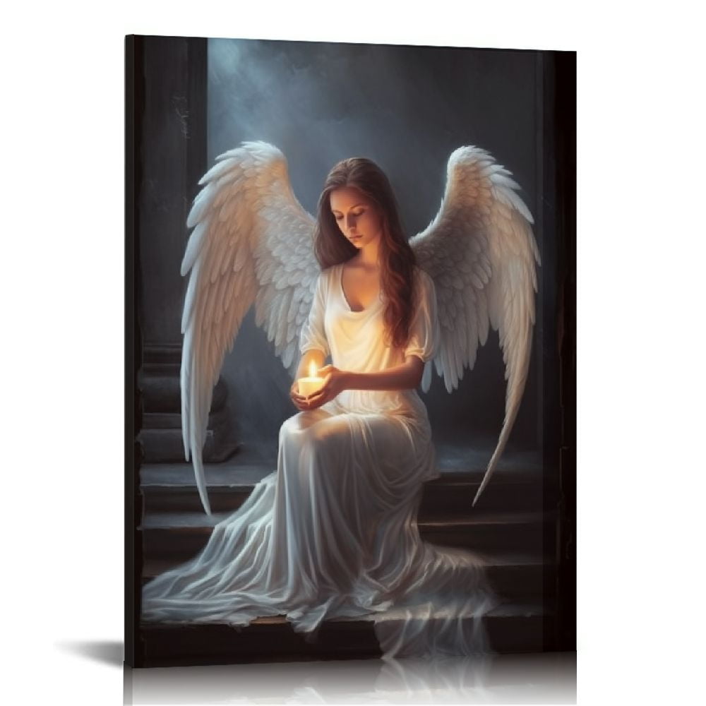 COMIO Art Posters White Angel Painting Angel Wings Posters for Girls ...