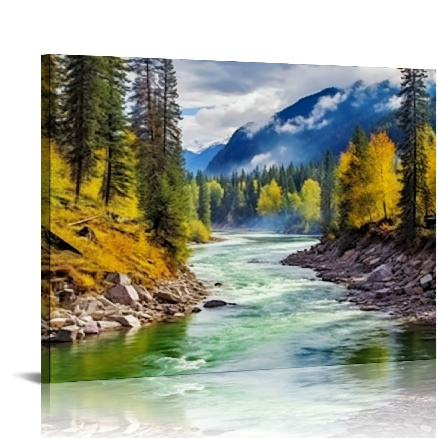 COMIO Art Scenery Autumn Forest, Rivers, Mountains, Wilderness, Nature ...