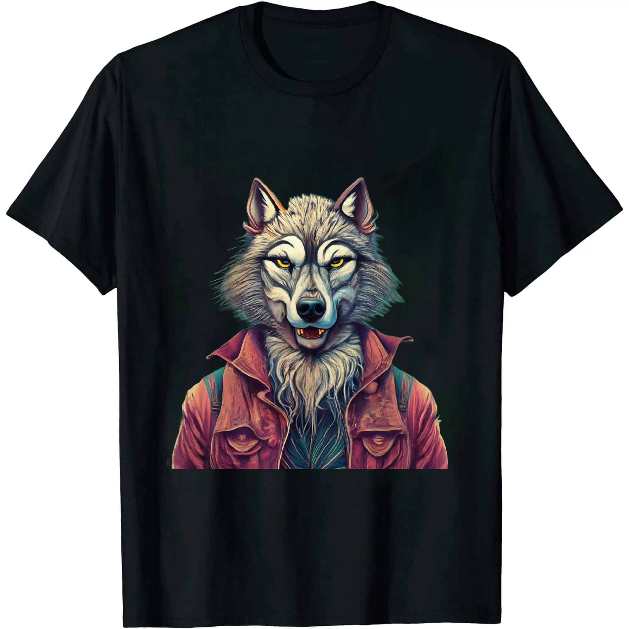 COMIO Ask Me About My Wolf Flip T Shirt Cool Design Funny Saying ...