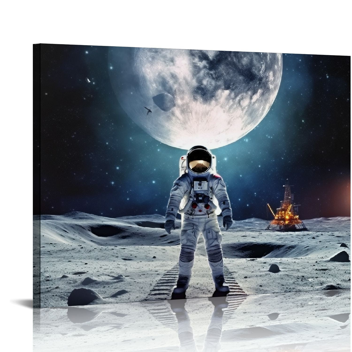 COMIO - Astronaut Standing on the Moon Overlooking Planet Earth Poster ...