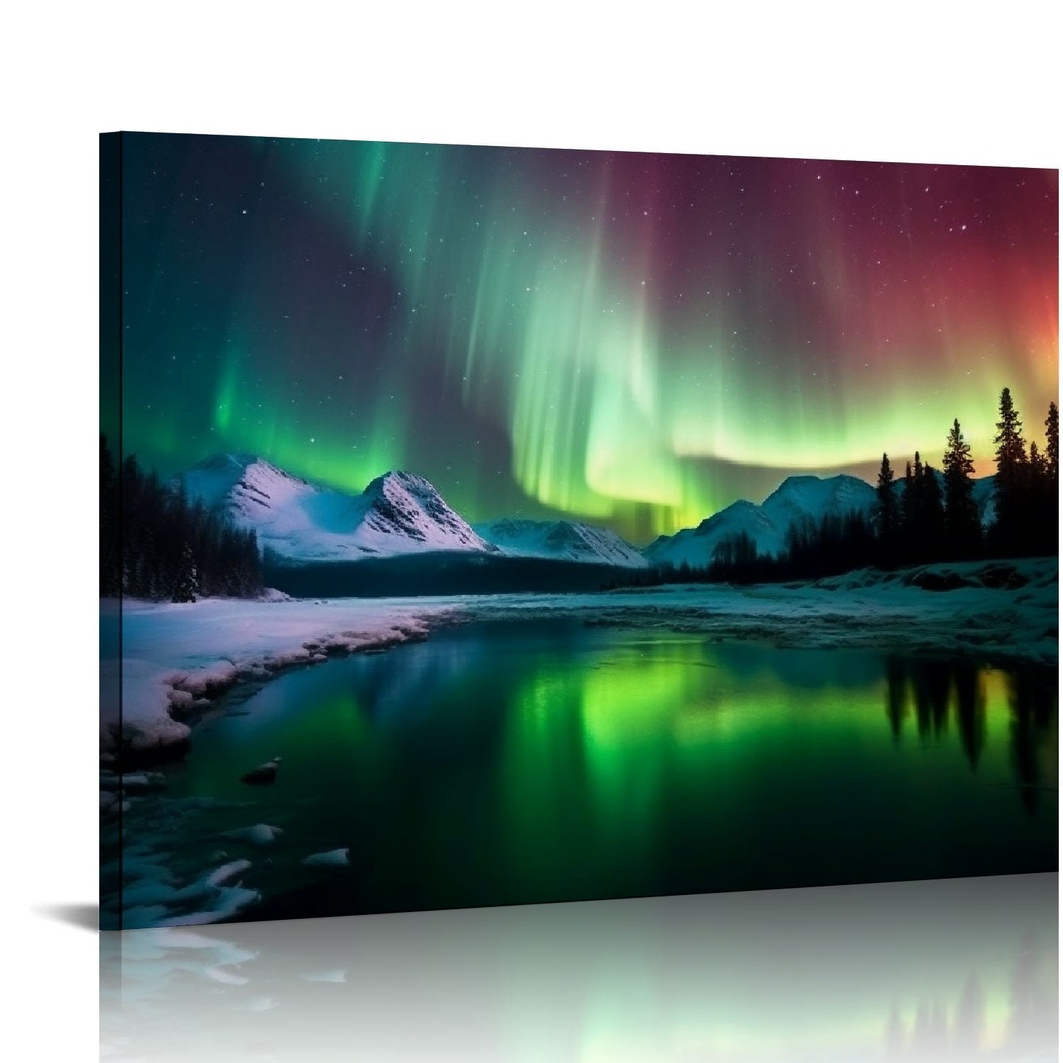COMIO Aurora Borealis Canvas Northern Wall Art Picture Alaska Farmhouse ...