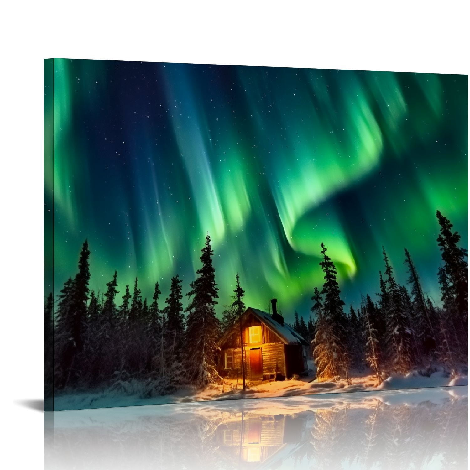 COMIO Aurora Borealis Northern Lights Canvas Prints, Wall Art Framed ...