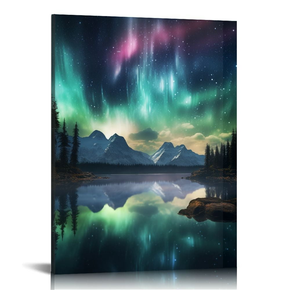 COMIO Aurora Borealis Wall Art Canvas Northern Lights Prints Boys ...