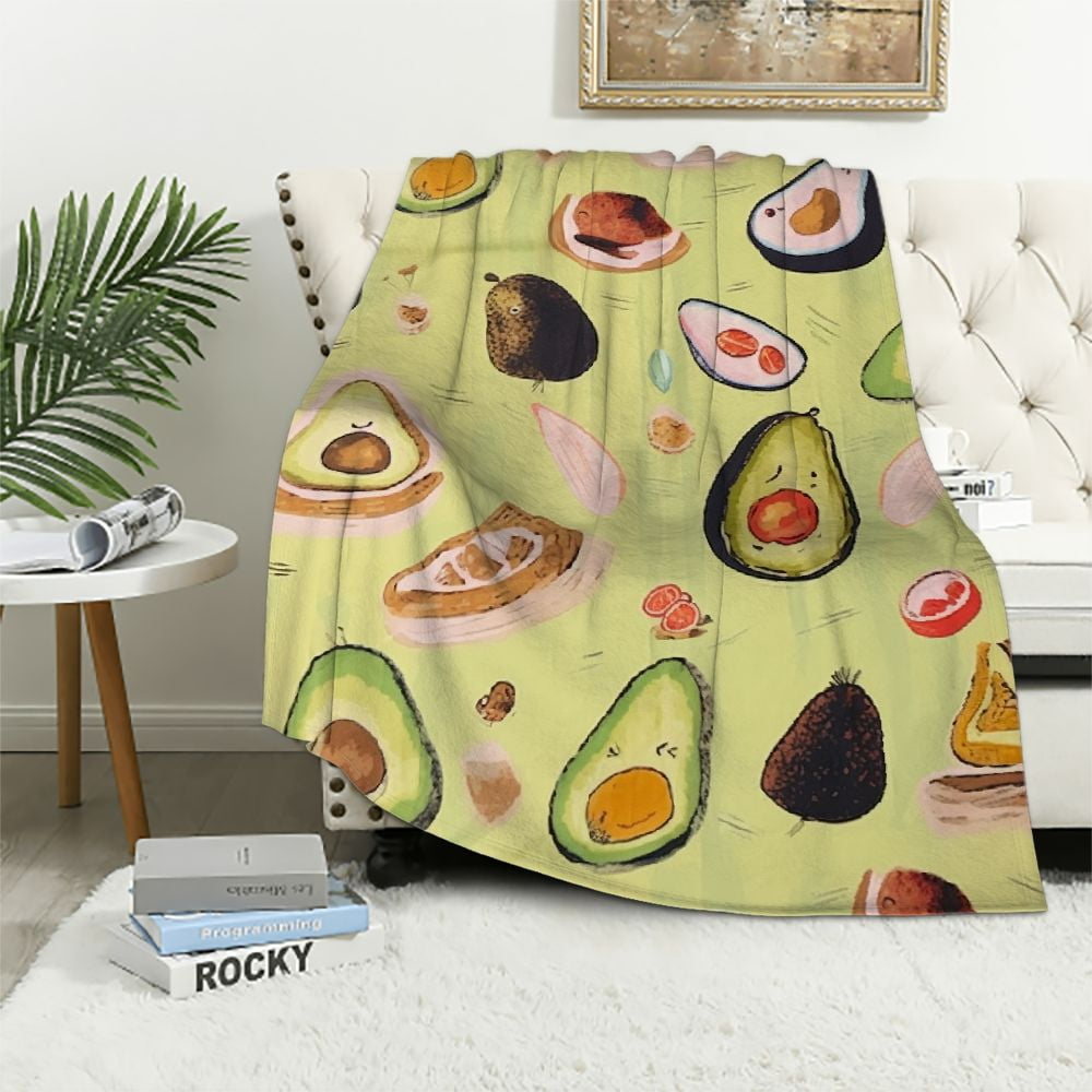COMIO Avocado Blanket, Comfy Blanket Throw Gifts for Avocado Lovers ...