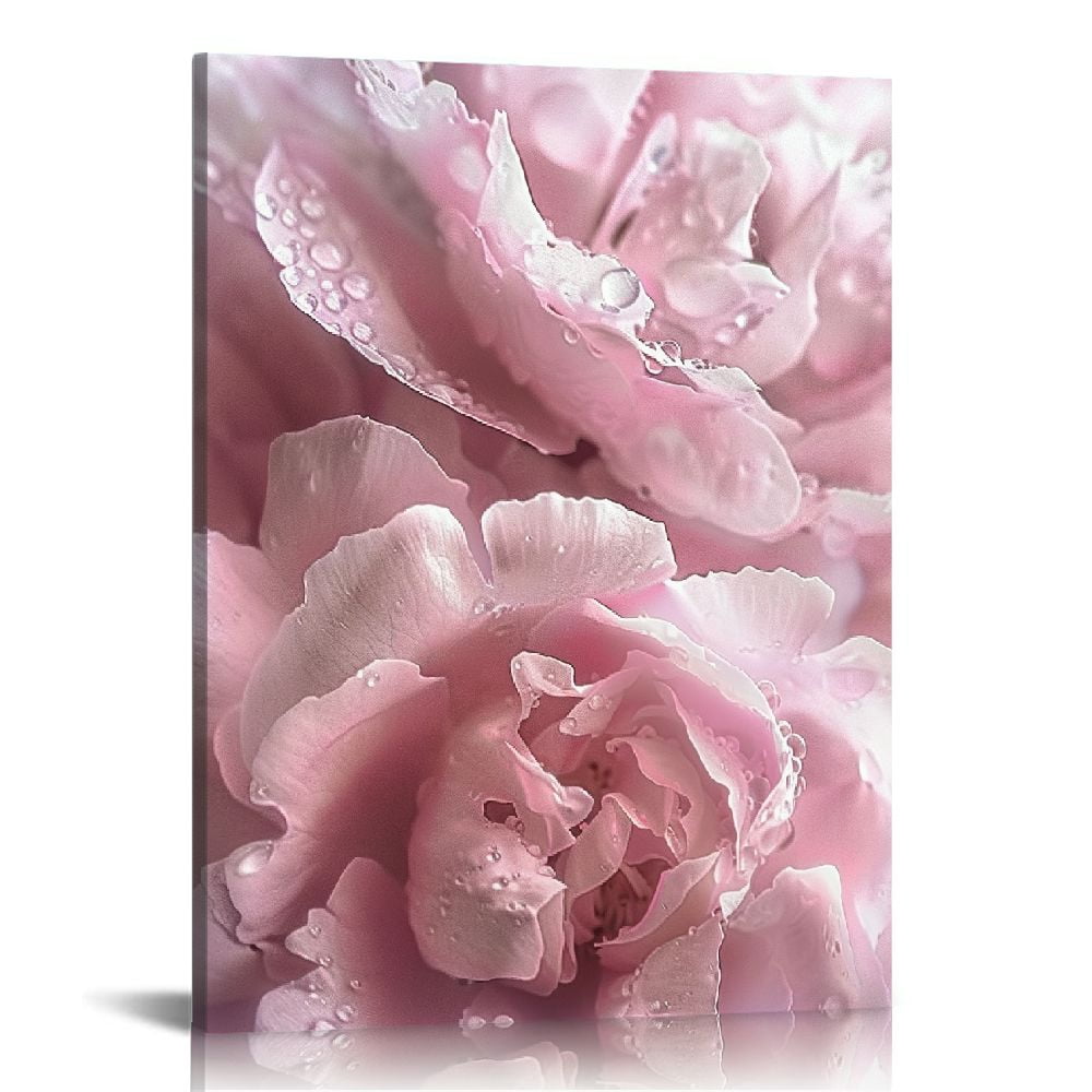 COMIO BACKYMRART Modern Flower Art Prints Pink Peony Poster Light Pink ...