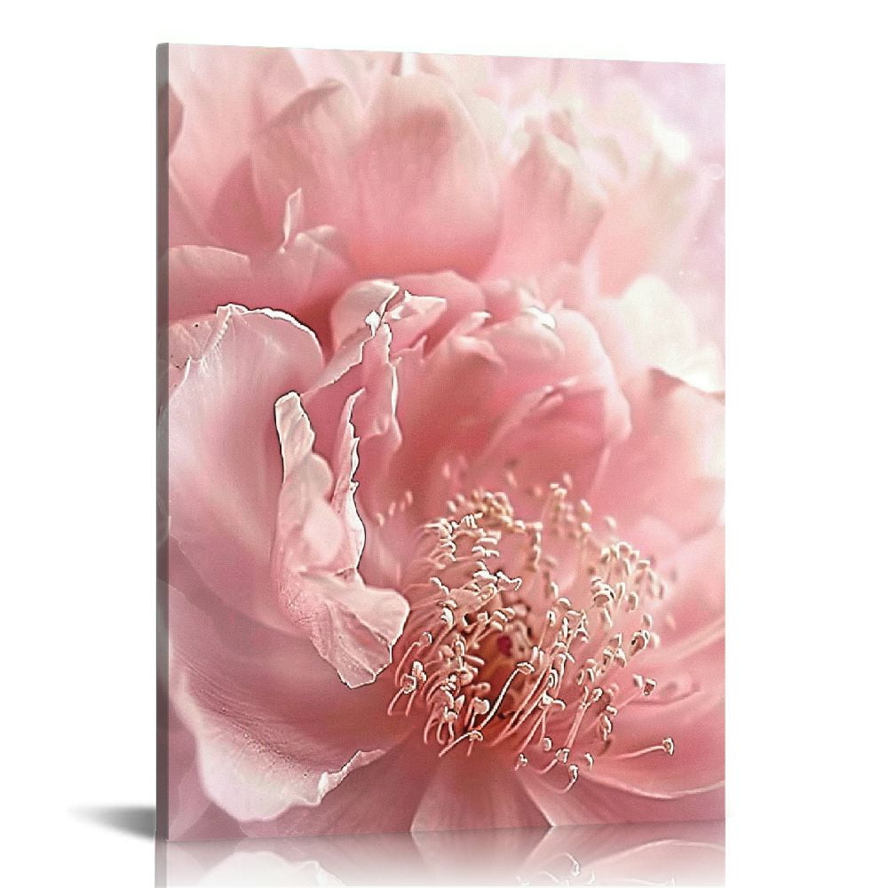 COMIO BACKYMRART Modern Flower Art Prints Pink Peony Poster Light Pink ...