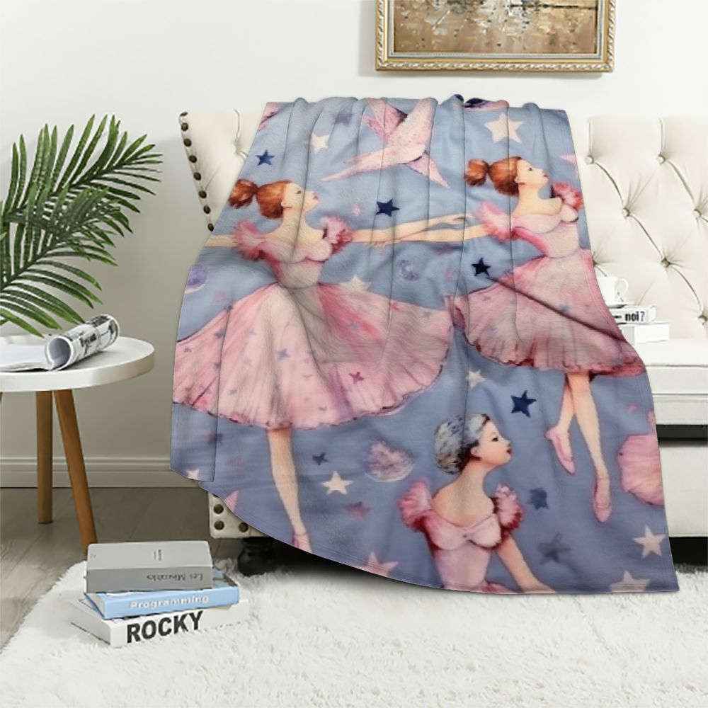 COMIO Ballerina Girls Pink Blanket Ballet Gifts for Girls Women Soft ...