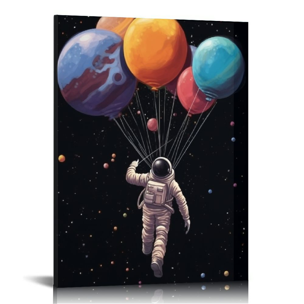 COMIO Balloon Astronaut, Funny Space Poster, Boys Room Space Decor ...