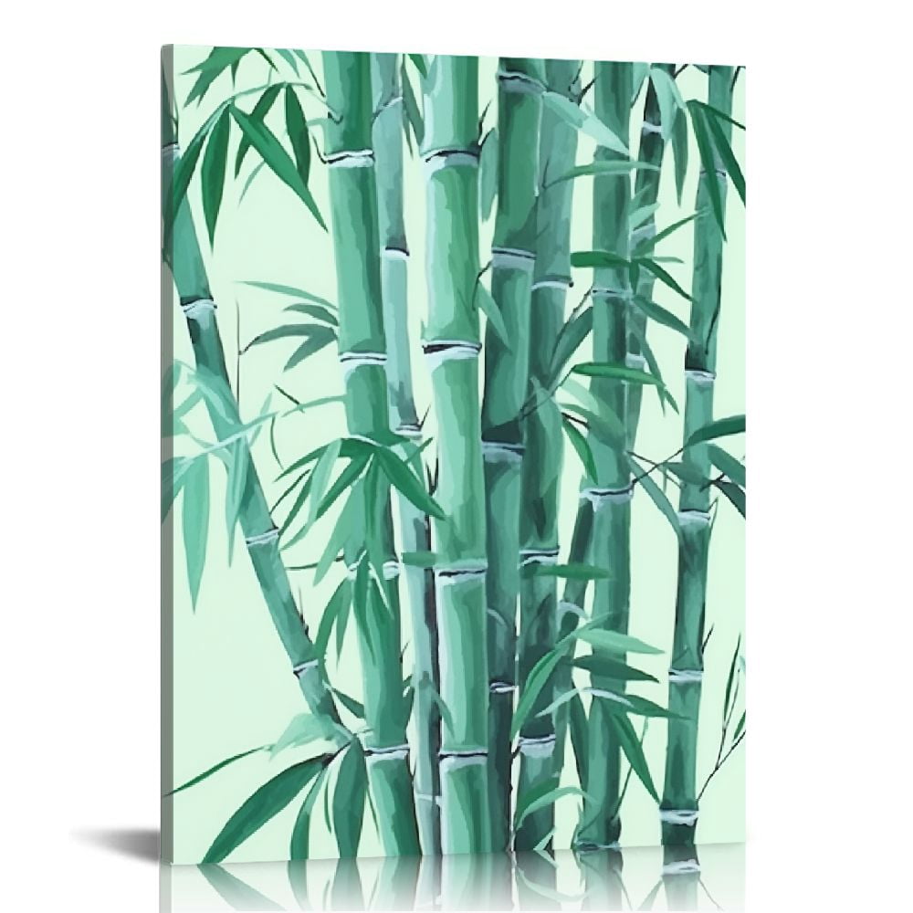 COMIO Bamboo Canvas Wall Art Watercolor Painting Prints Zen Bedroom ...