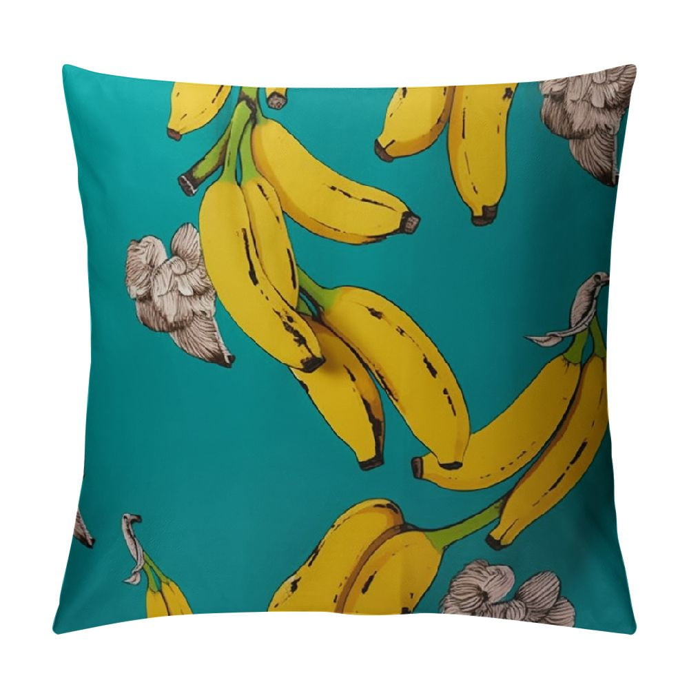 COMIO Banana Pillow Covers,Decorative Throw Pillow Banana Fruit Pattern ...