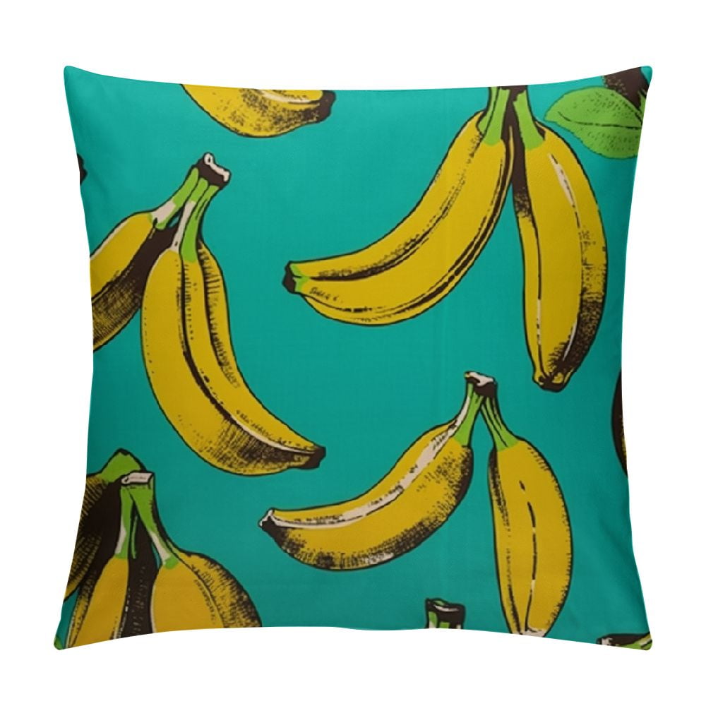 COMIO Banana Pillow Covers,Decorative Throw Pillow Banana Fruit Pattern ...