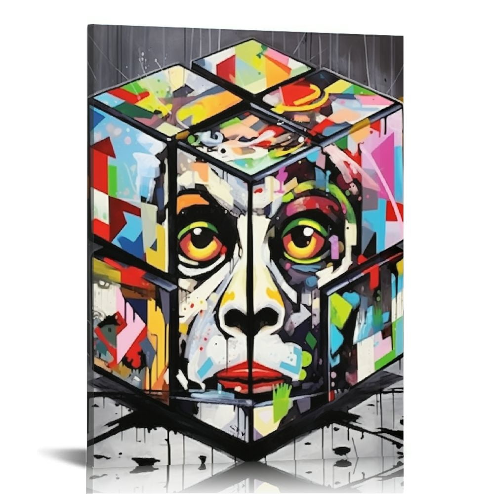 COMIO Banksy Canvas Wall-Art For Living Room - Street Graffiti Wall Art ...